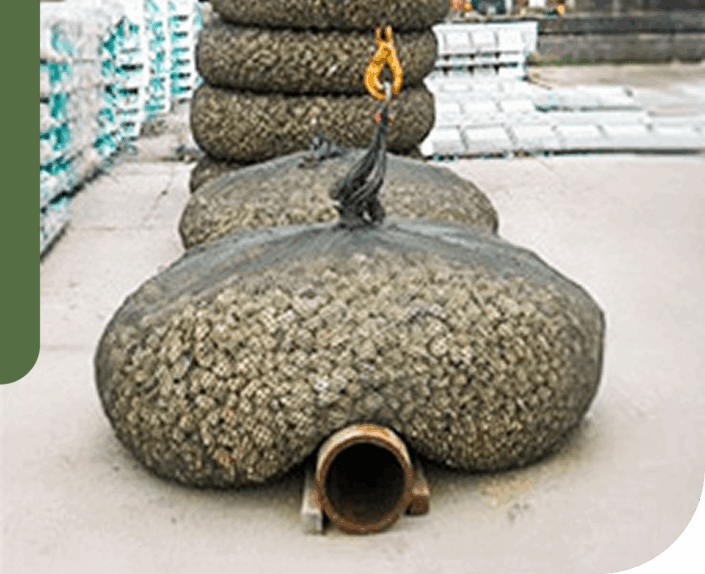 Rock Filter Bags for Scour Control & Span Protection | Roman Stone